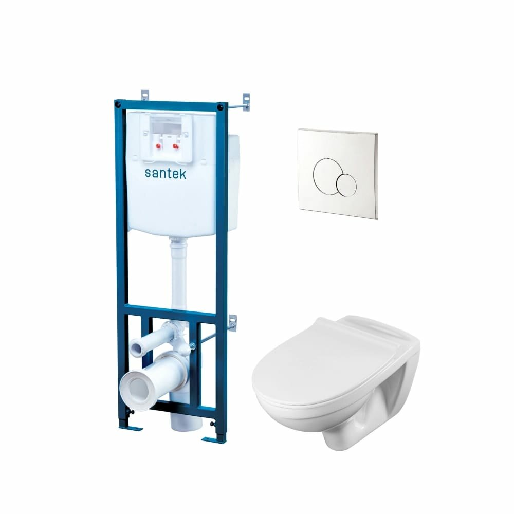 Комплект Santek Бореаль ПЭК, подвесной унитаз, инсталляция, кнопка, 1. WH50.1.541