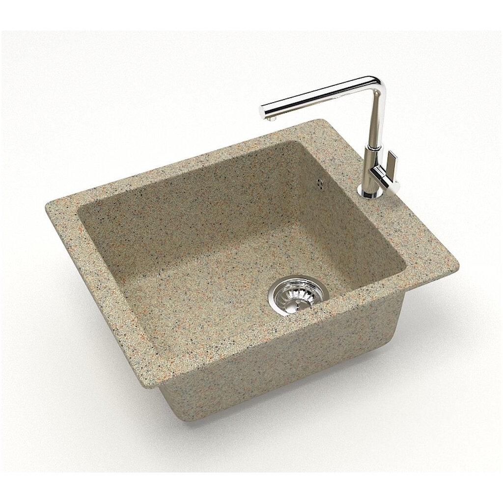 Мойка каменная Santegro SZ008-425/Q5 матовый песочный, 42.5x19.5x50 см.