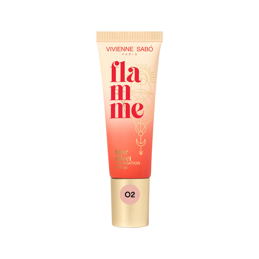 Основа тональная для лица VIVIENNE SABO FLAMME SPF 20 с блюр-эффектом тон 02 Светло-бежевый