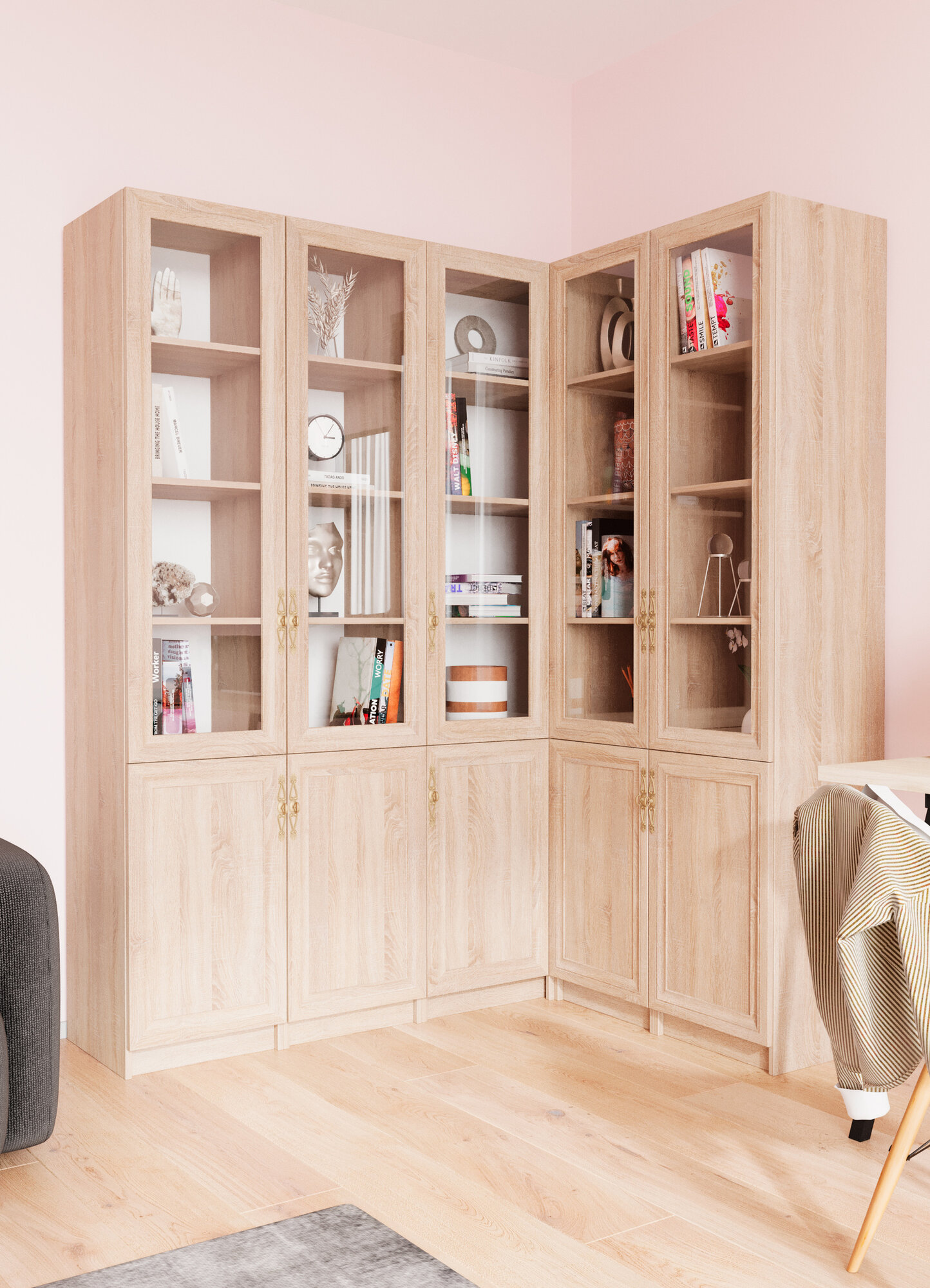 Библиотека Моцарт-6 Дуб Сонома для книг 160*200*40