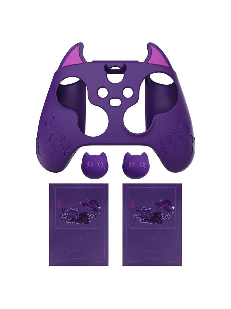 PlayVital Для Xbox Series X/S Фиолетовый мягкий противоскользящий силиконовый чехол с рожками демона