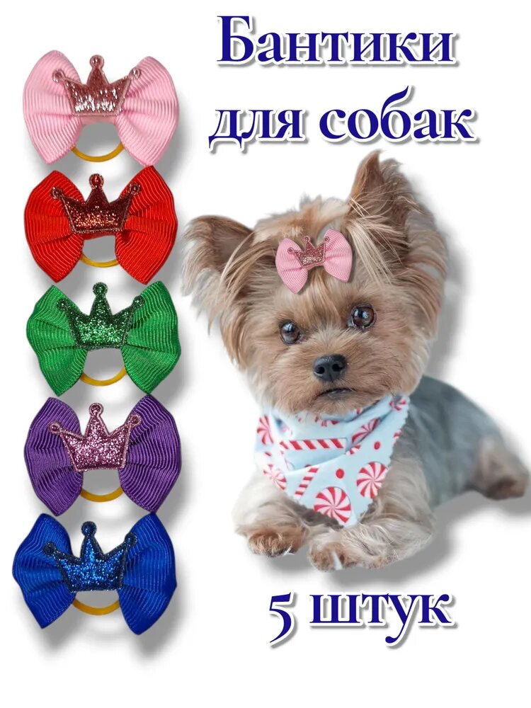 Бантики для собак "Цветные короны"