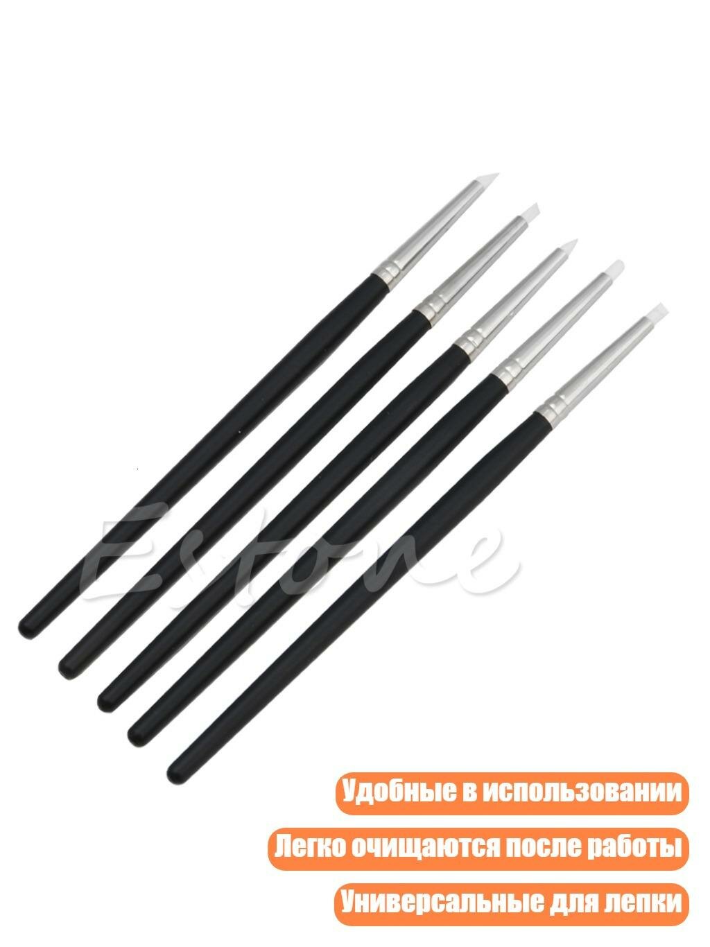 Набор из 5 силиконовых формовочных инструментов, Белый