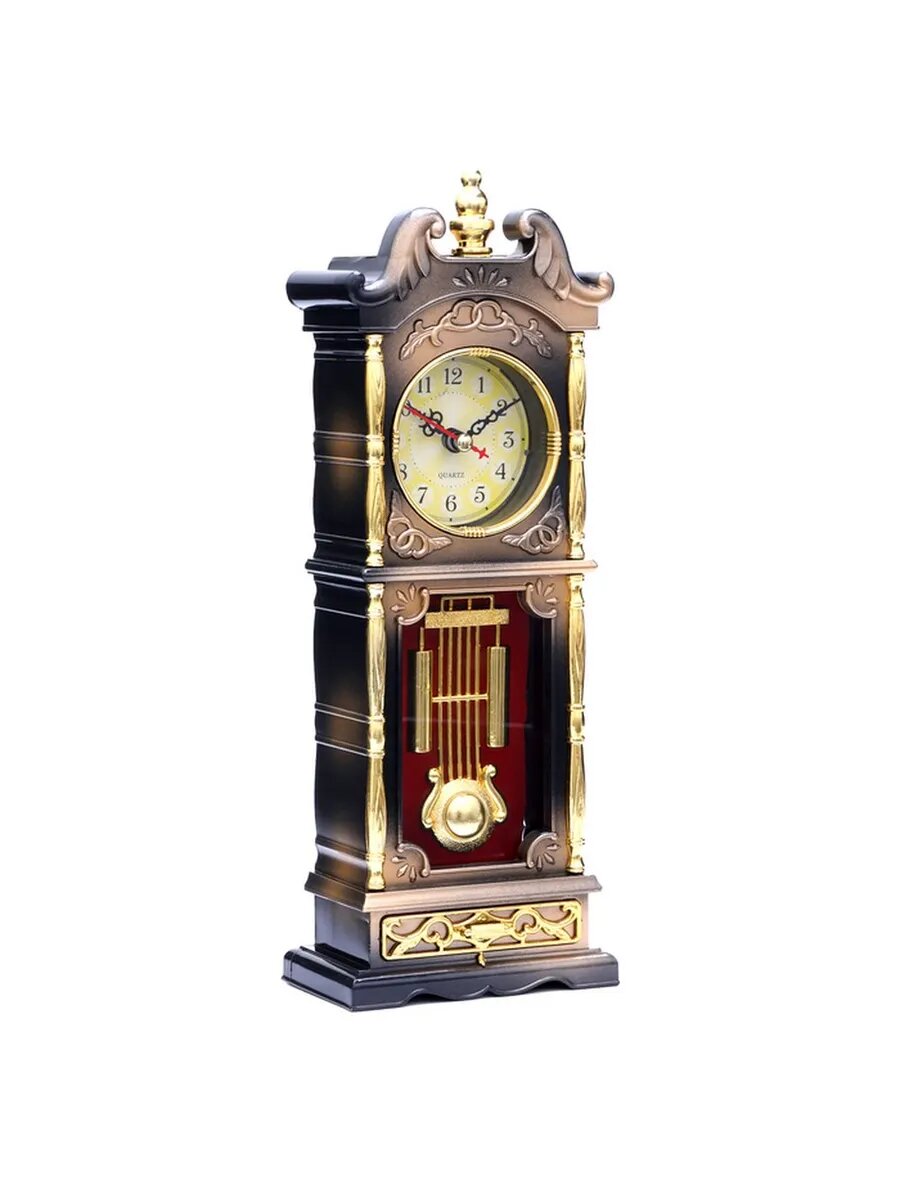 Стильные настольные часы с маятником и бронзовым корпусом