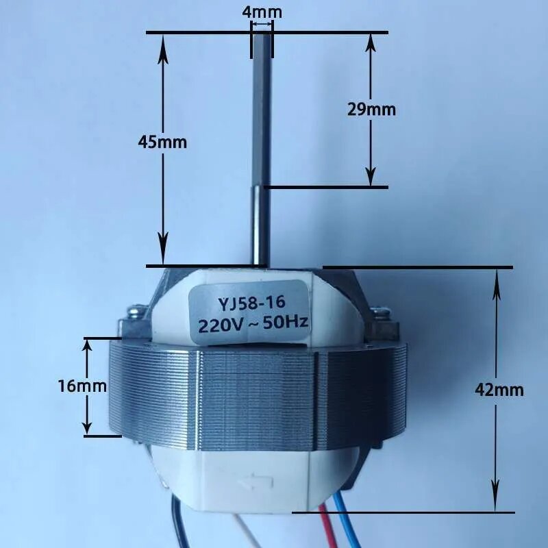 Мотор YJ58-16 универсальный, для вентилятора, тепловентилятора, сушилок и др.