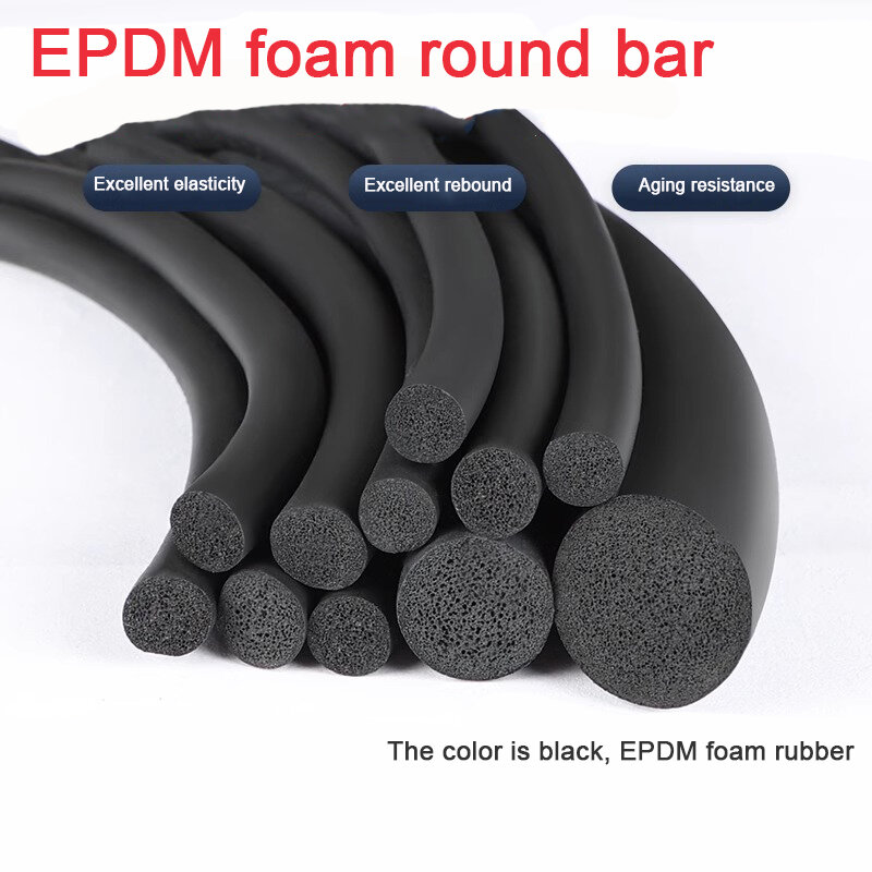 Уплотнительная лента EPDM резиновая круглая лента водонепроницаемая черная с высокой и низкой термостойкостью диаметром 3 мм-22 мм
