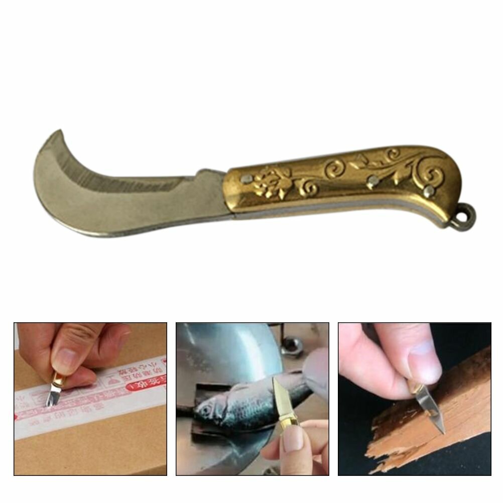 Мини-нож с креплением на ключи, складной нож для выживания, 5 см, из нержавеющей стали и латуни