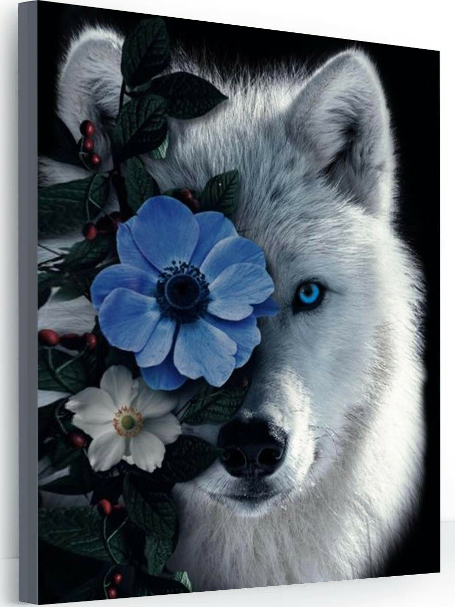 Алмазная мозаика волк 40x50