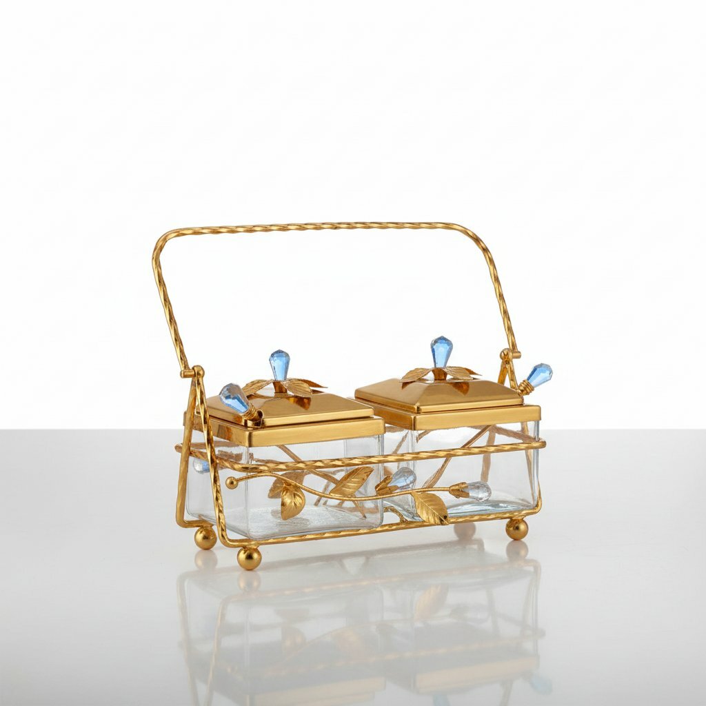 Сахарница двойная AR-3696 Crystal Temptations США Металл, кристалл