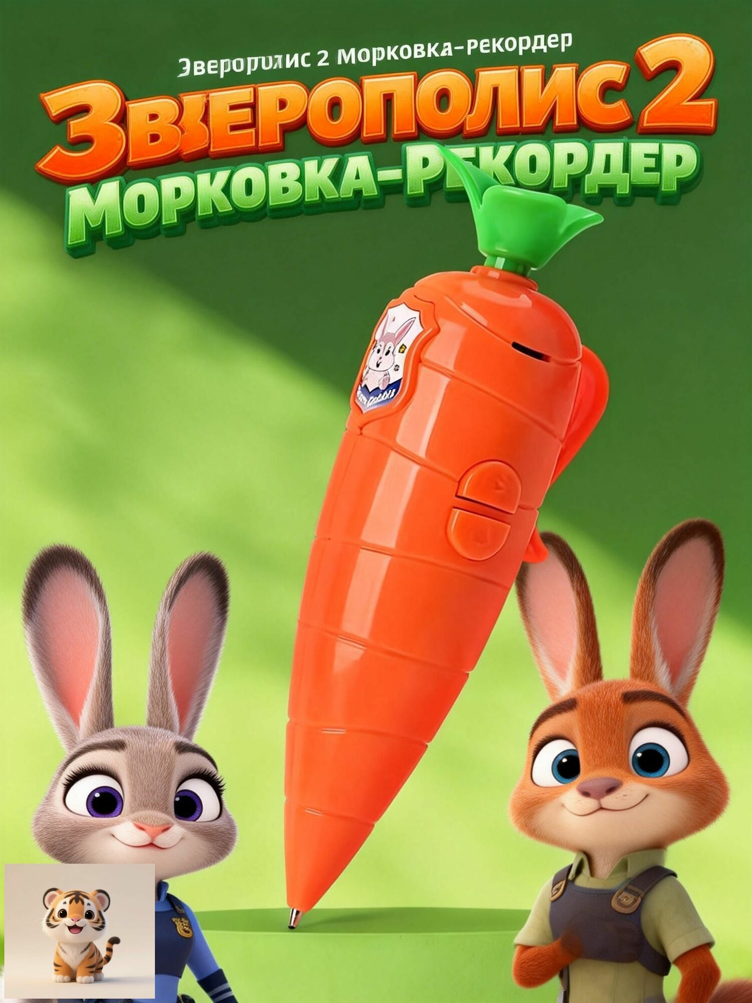 Ручка-диктофон <Морковка> из Зверополиса: записывающая Джуди Хопс, канцтовары для школы, подарок детей