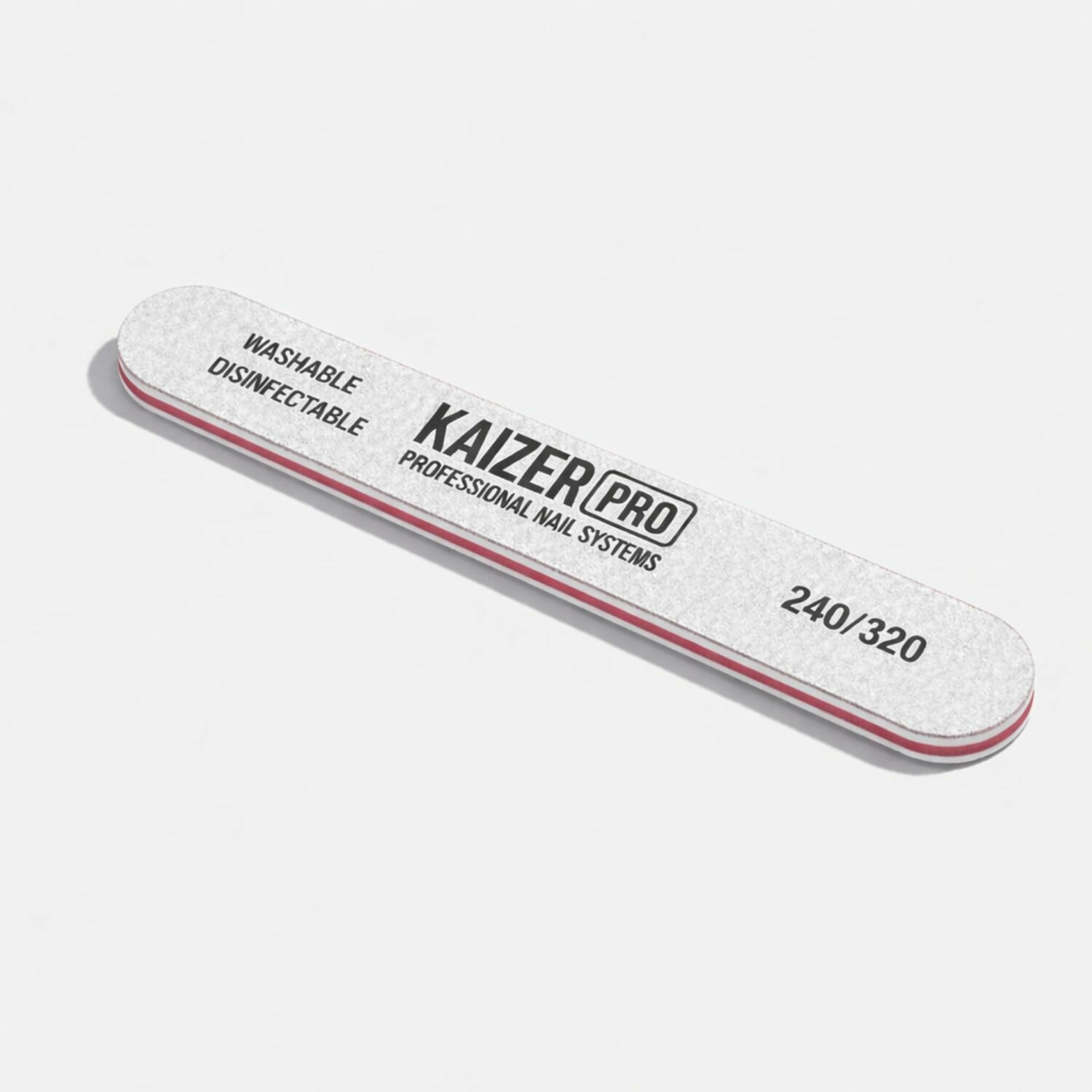 Пилка на пластиковой основе мягкая Kaizer Pro прямая серая 240/320 NF-217