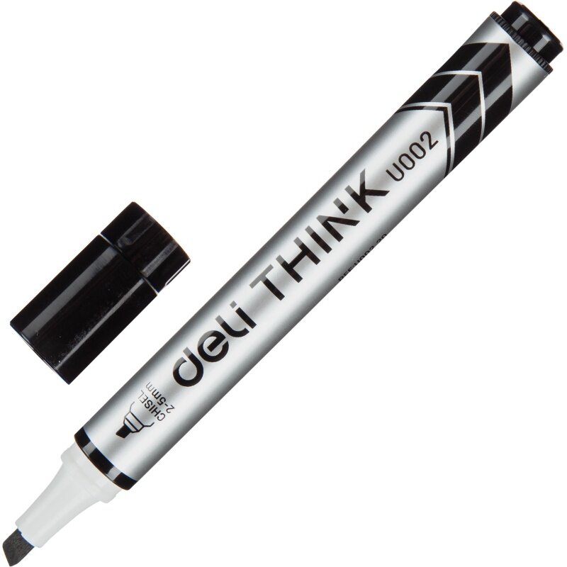 Маркер для досок Deli "Think", для белых, 2-5 мм, черный, скошенный наконечник (EU00220)