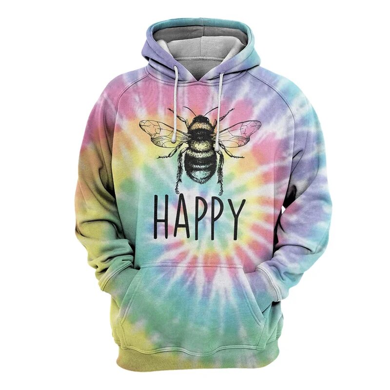 Мужская толстовка с принтом пчелы, 4XL, Hoodie-ZZY18425