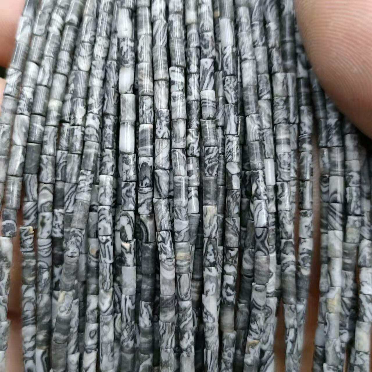 Ювелирные изделия Zhiyue, кристаллические агатовые круглые трубчатые бусины, свободные бусины для DIY, аксессуары для ювелирных изделий, цилиндрические бусины 2x4 мм, прямые поставки от производителя