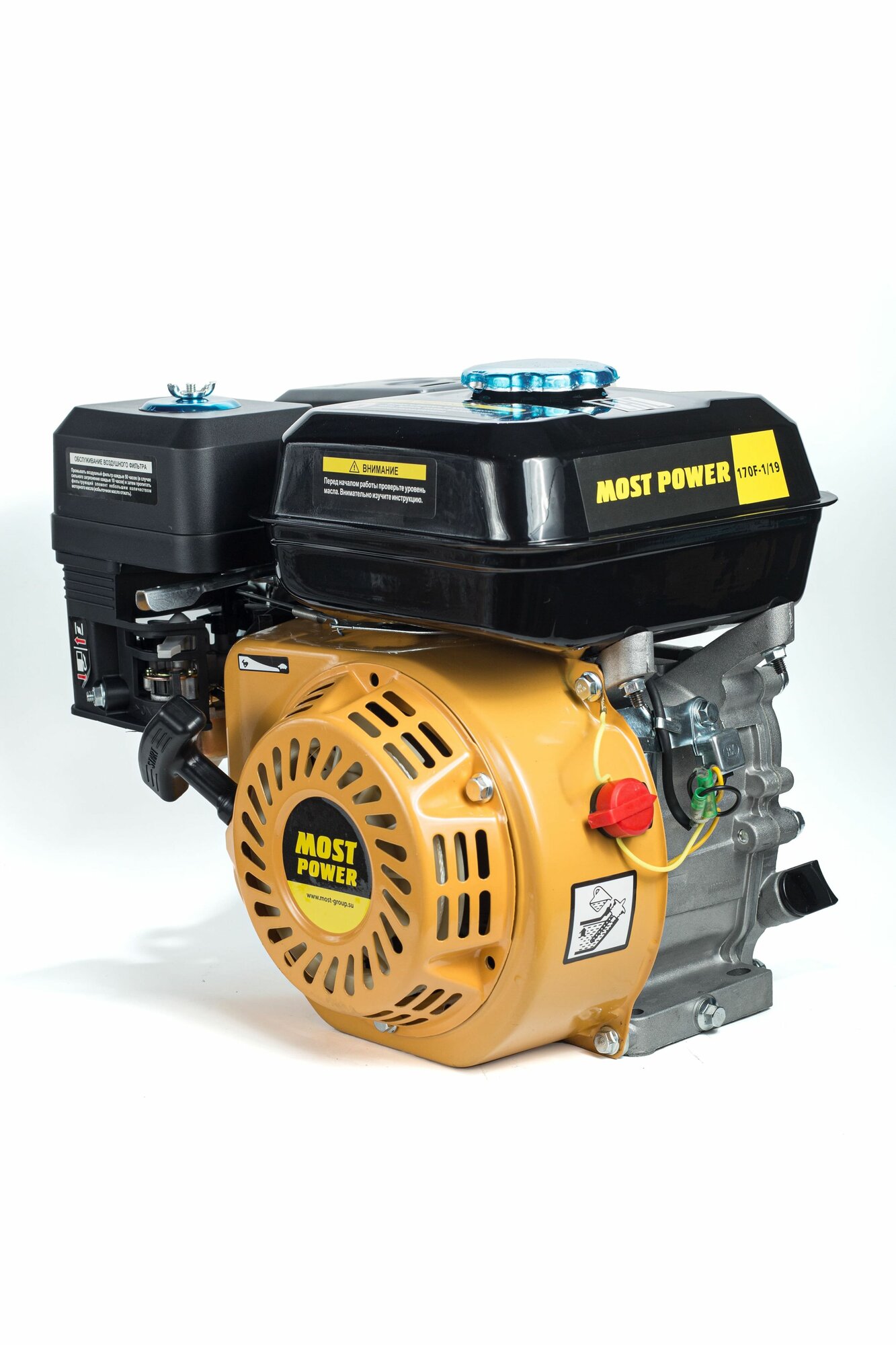 Двигатель бензиновый MOST POWER 170F-1/20 бензиновый MOST POWER 170F-1/20 (7,5 л. с, 4-х такт, 215см3, с возд. охл, вал 20мм, бак 3,6л)