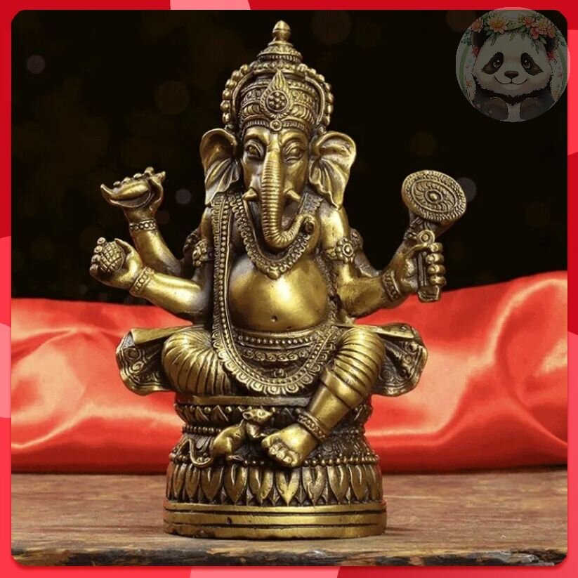 Эксклюзивная бронзовая статуэтка Ганеша 17 см для интерьера