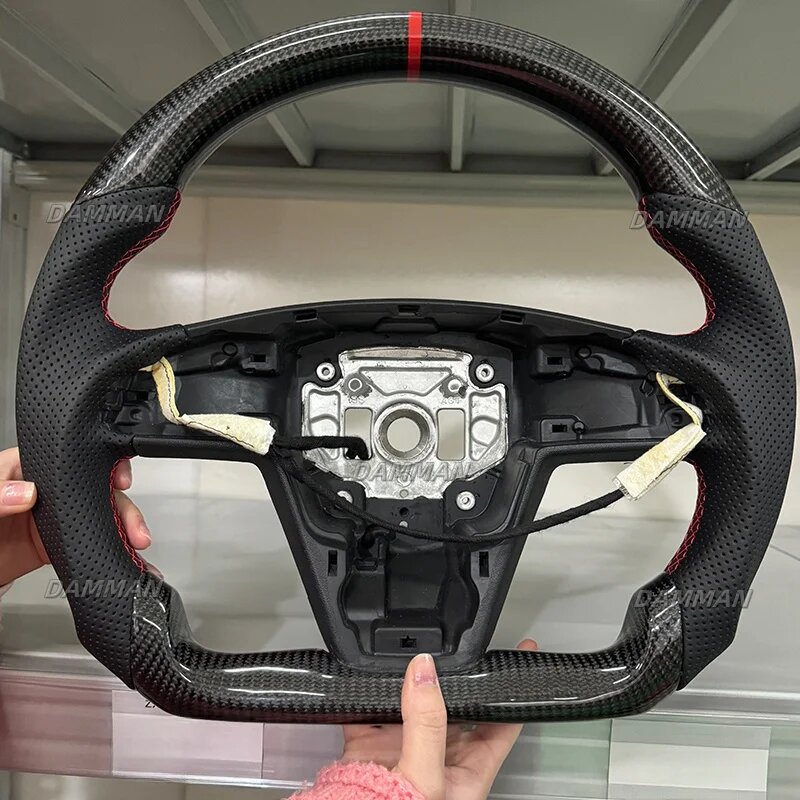 Автомобильный руль из углеродного волокна для Tesla Model X Model S 2021 2022 2023 2024, перфорированная кожа с подогревом, автомобильные аксессуары