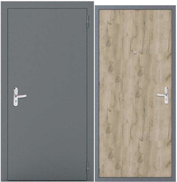 Дверь стальная Эталон Е-10 Серебро-Дуб крафт серый 960 правая