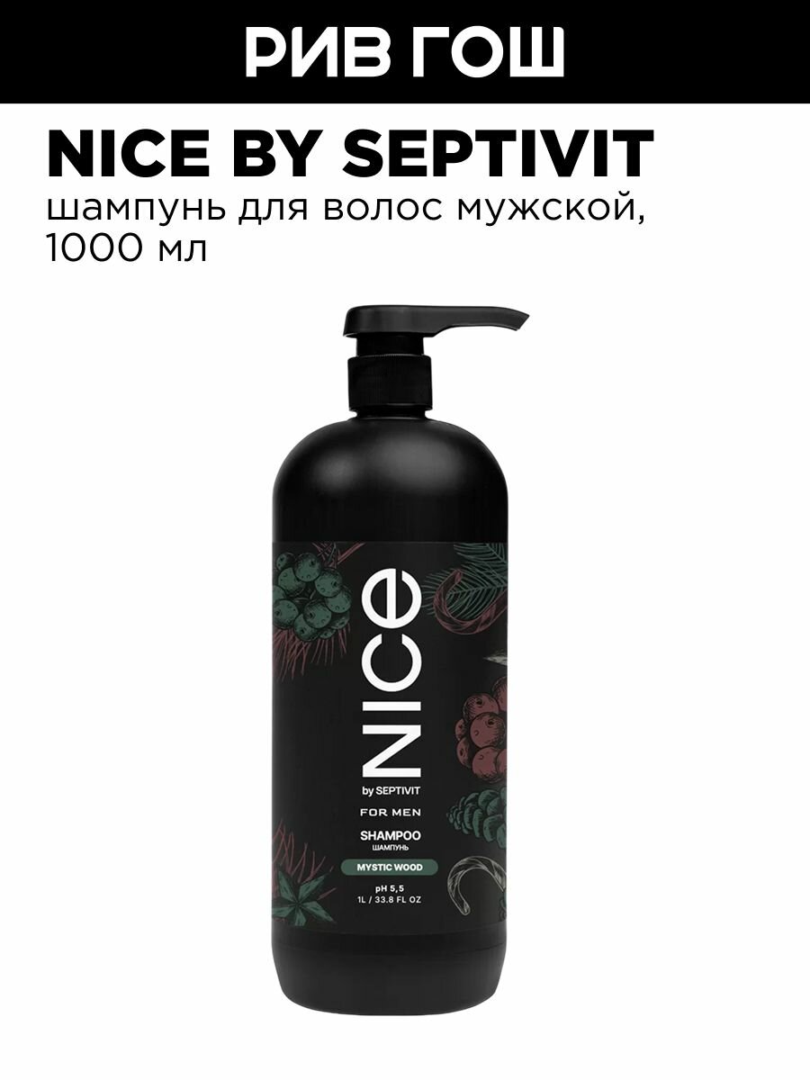 NICE BY SEPTIVIT Шампунь For Men Mystic Wood мужской, 1000 мл