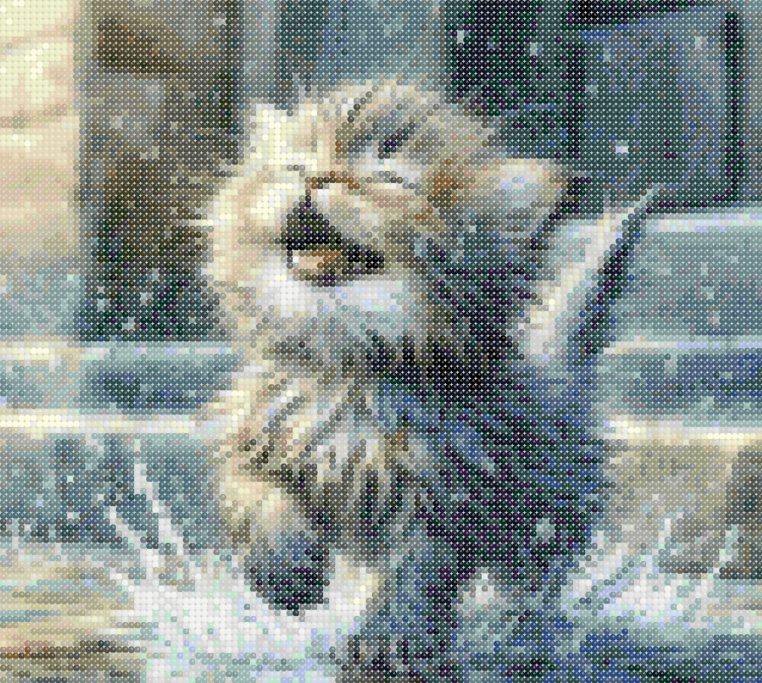 Схема вышивки бисером Лужа (без бисера и ткани)125х112 стежков (25х22 см) 53 цвета