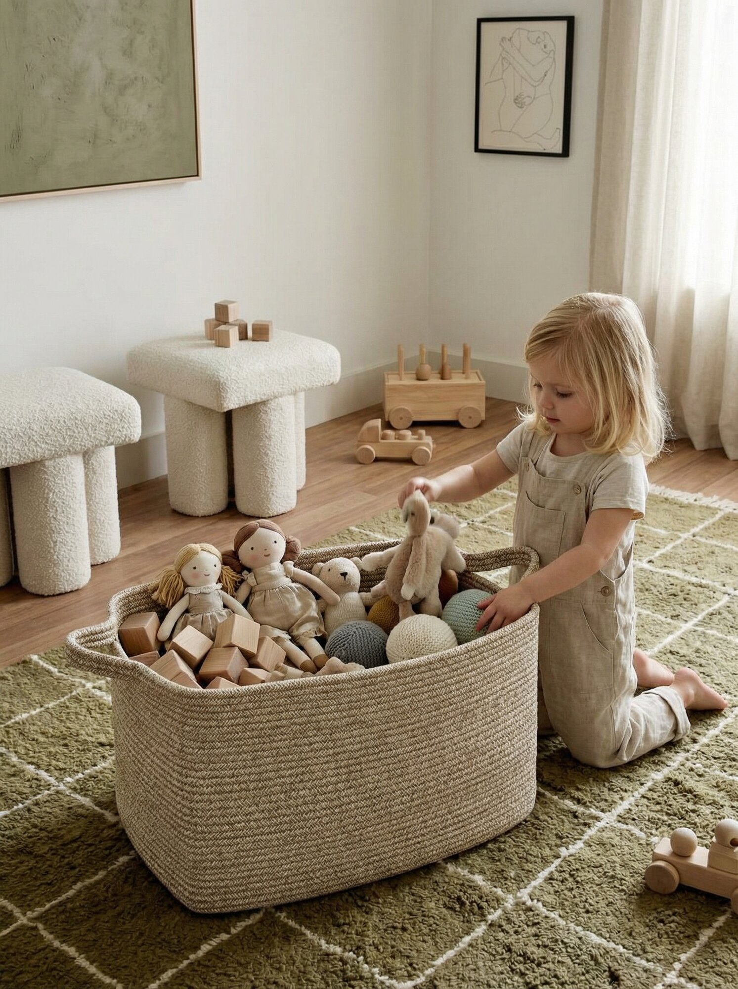 Плетеная корзина для белья в ванную 55х38х30 см