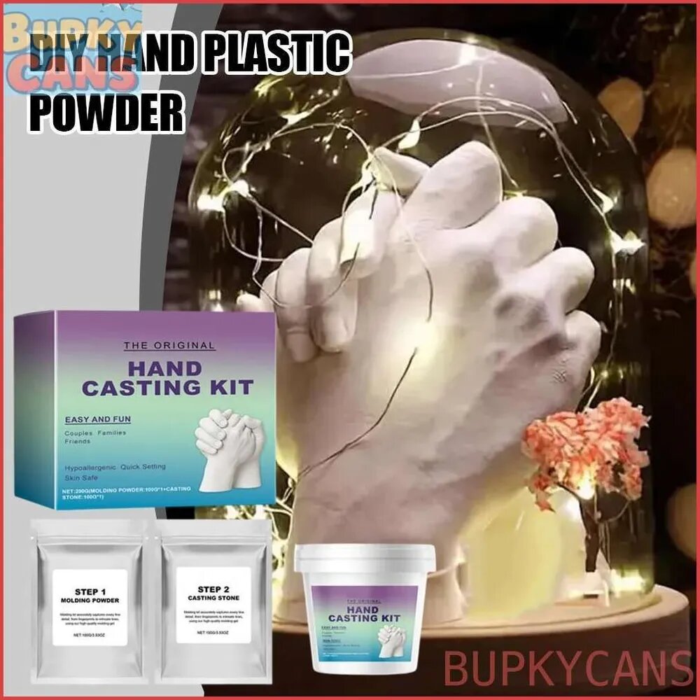 Набор для DIY 'Порошковый слепок рук' Создайте реалистичную копию ладоней (гипс+краски)