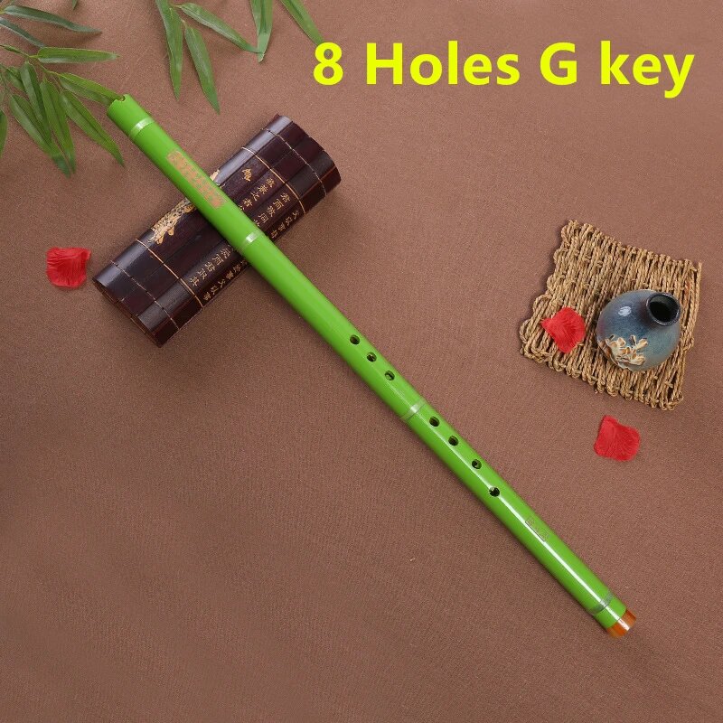 Зеленая бамбуковая флейта Xiao 8 отверстий G key
