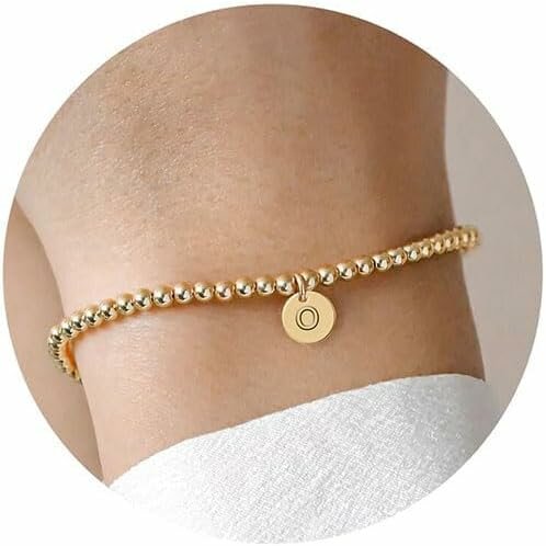 Женский браслет из бусин в форме сердца с покрытием из 14-каратного золота, эластичный браслет из бусин с буквами, браслет с персонализированным именем, подарок на день рождения в знак дружбы, подарок на День святого Валентина, женские украшения