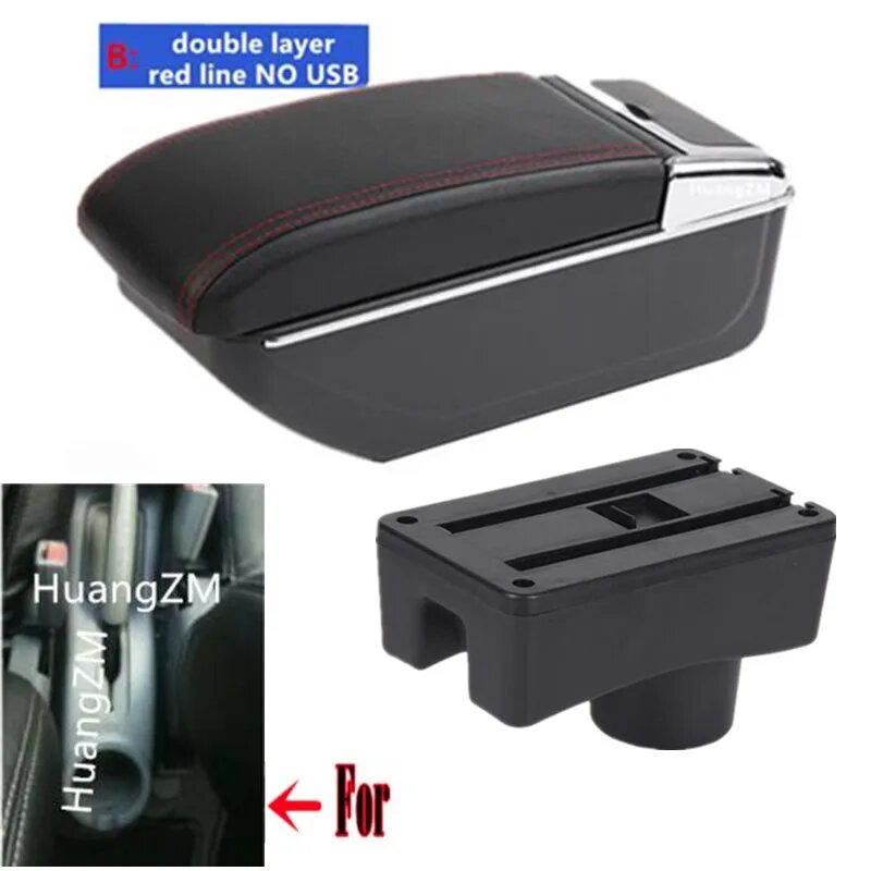 Подлокотник для Hyundai Accent Tagaz 2, автомобильный подлокотник, центральный ящик для хранения с USB, автомобильные аксессуары B red line NO USB
