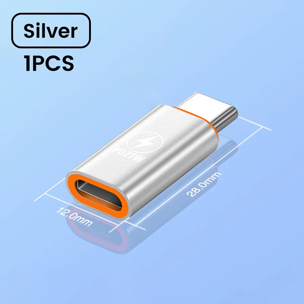 Адаптер Type-C на Lightning, 27W, Silver, 1pcs