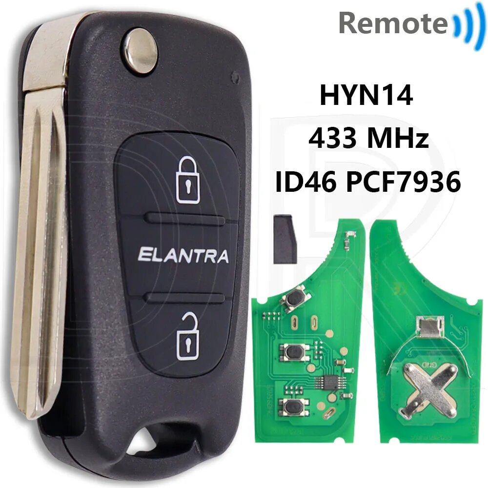 Дистанционный ключ Hyundai Elantra HYN14, 433 MHz, ID46