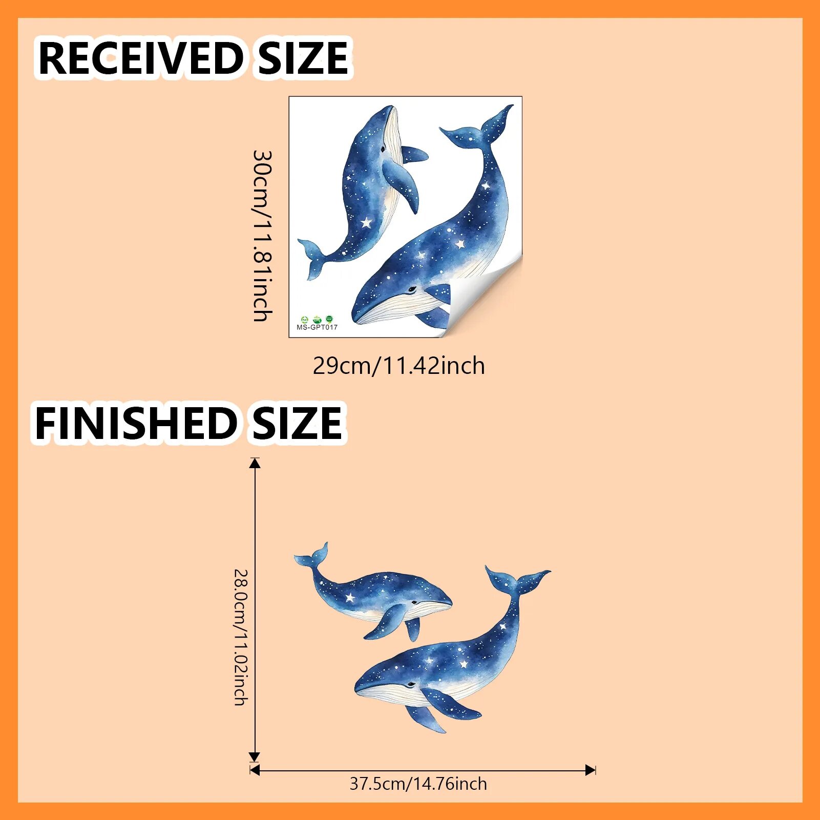 Наклейка на стену с изображением кита, мультяшный подводный декор для детской ванной комнаты и ванны