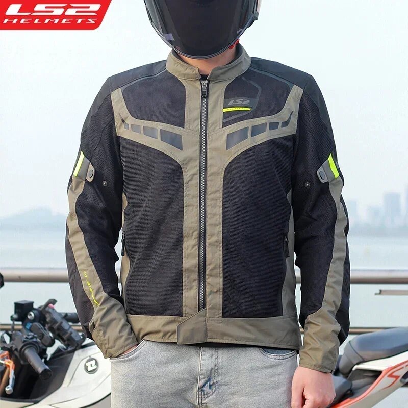 Летняя мотоциклетная куртка LS2, крутая противоскользящая мотоциклетная XXXL, MJ158 Man Yellow