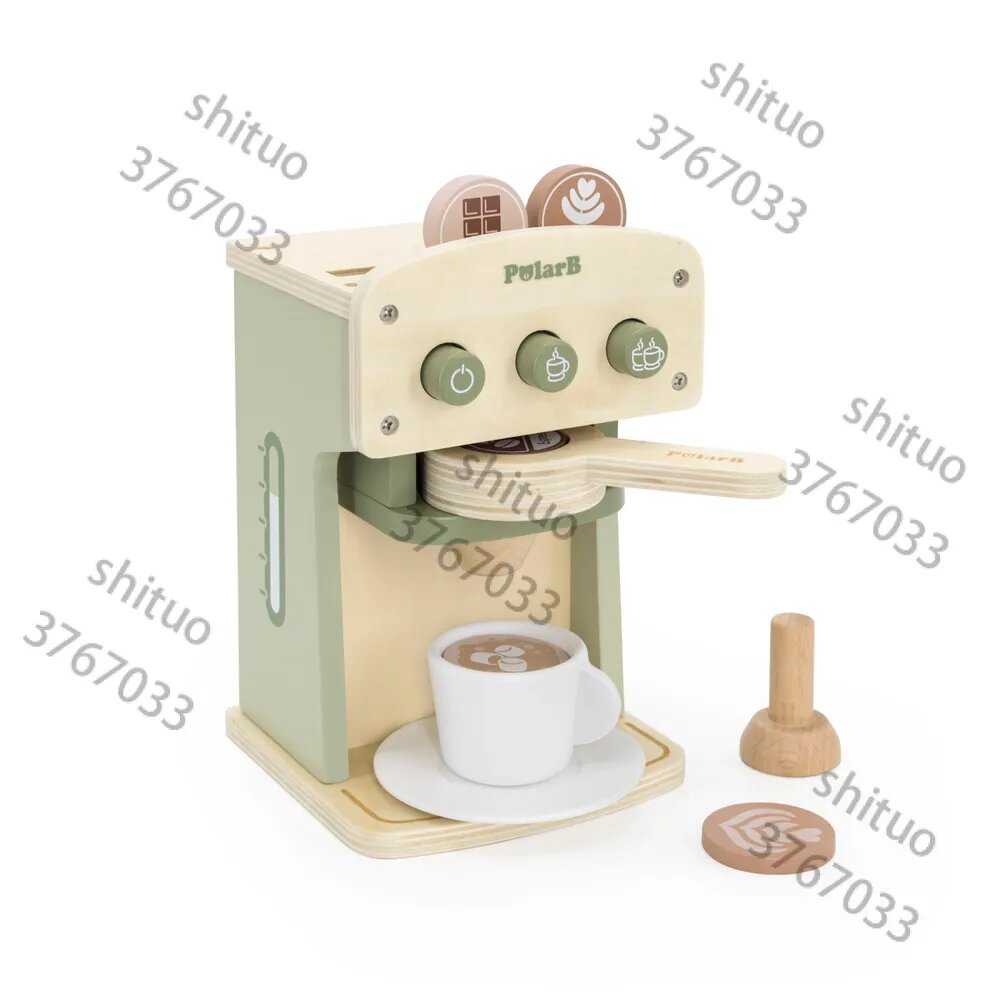 Кофеварка Viga PolarB зеленая с чашкой и блюдцем в коробке (дерево) 44216