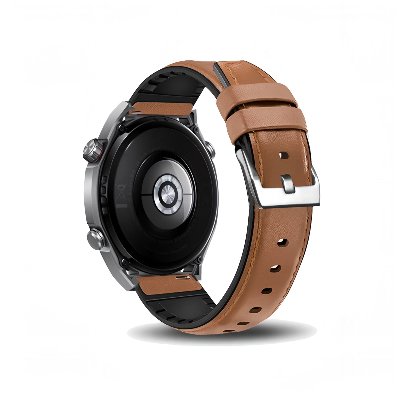 Сменный ремешок-браслет из натуральной кожи для Huawei Watch Ultimate с металлической пряжкой-застежкой коричневый