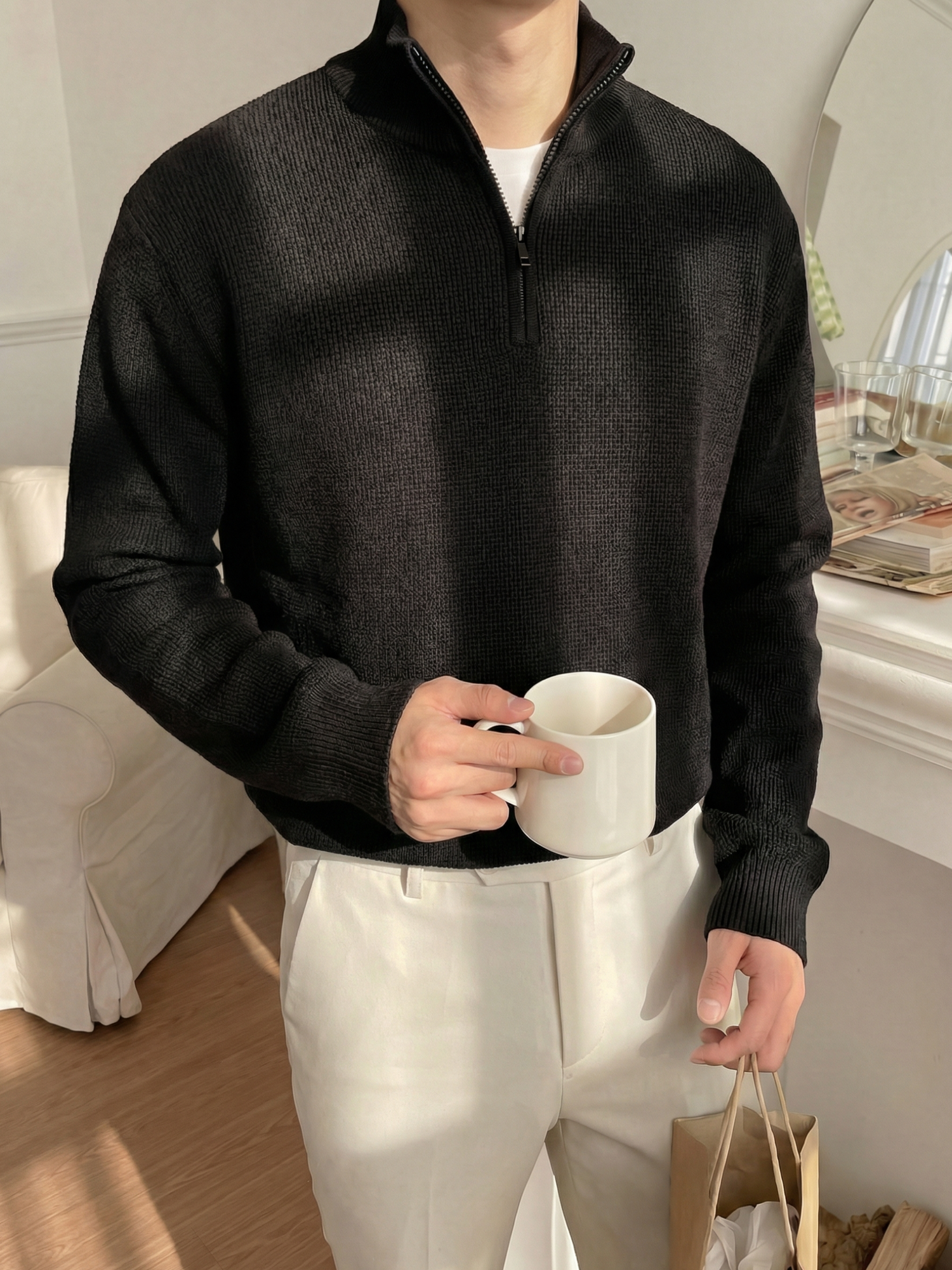 Джемпер вязаный теплый с замком