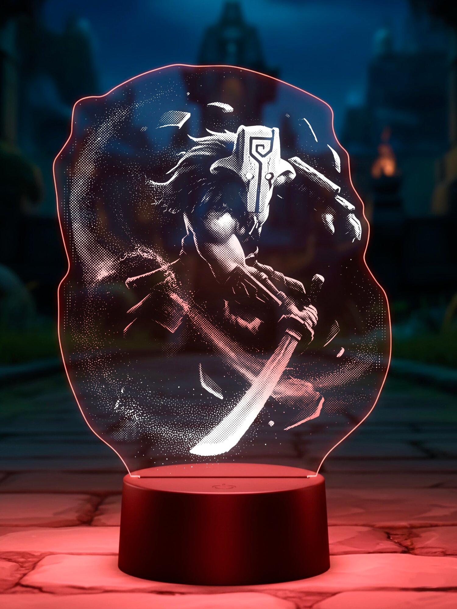 Ночник Дота 2 Джаггернаут - Juggernaut Dota 2. Подарок геймеру — декор для игровой комнаты с символикой популярных игр, узнаваемыми персонажами и атмосферой киберспорта.