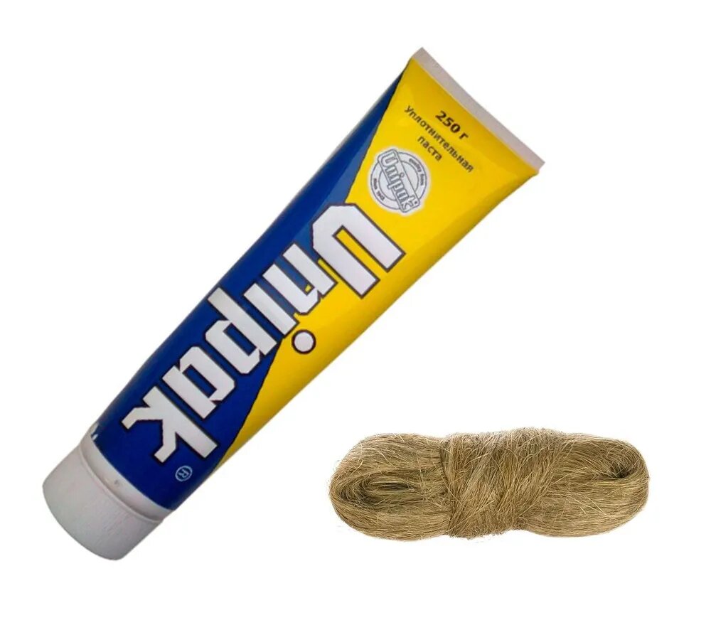 Набор для герметизации / паста уплотнительная 250г + лен сантехнический 50г Unipak №3 8017053