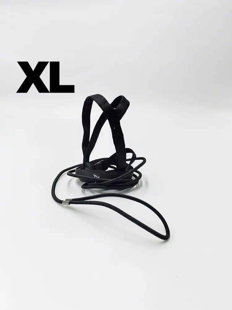 Шлейка для попугая XL черного цвета из нейлона для прогулок