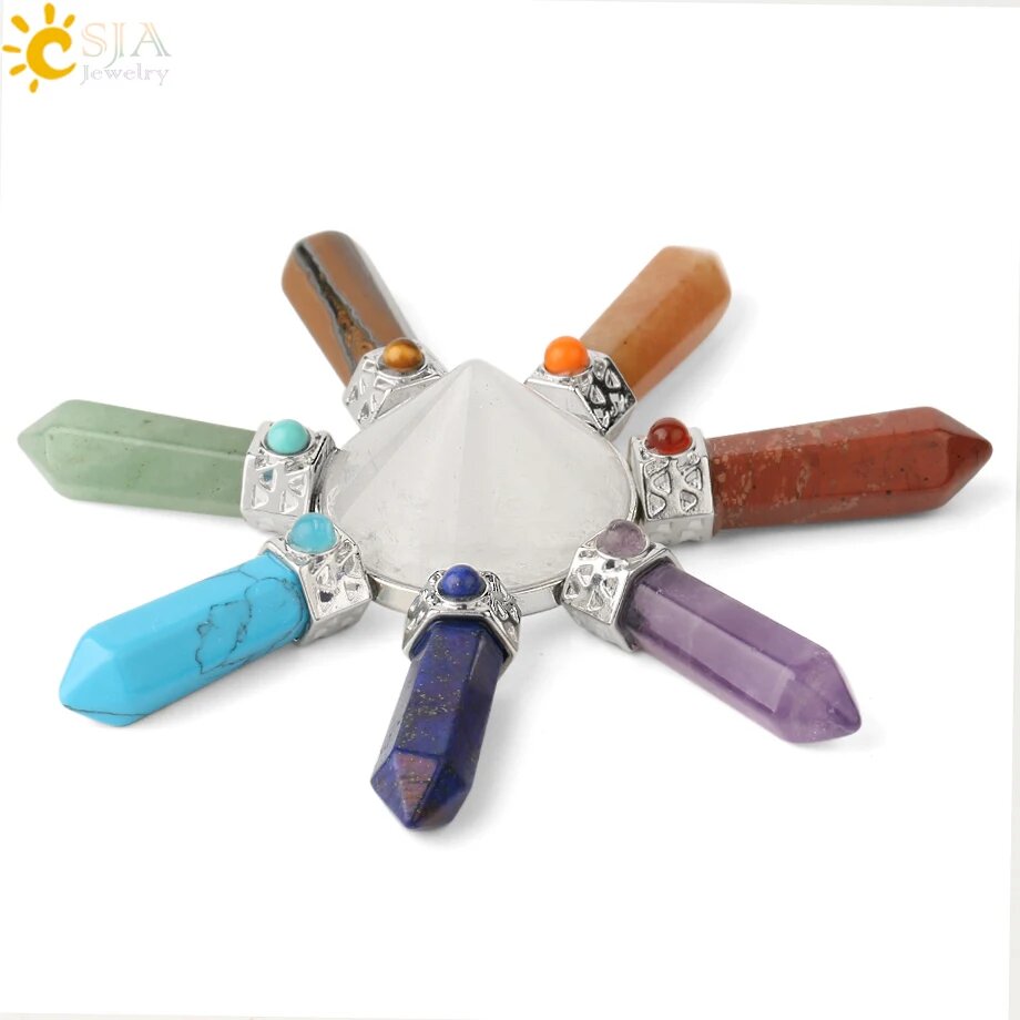 Кристальная пирамида 7 чакр CSJA Jewelry G302 White Crystal