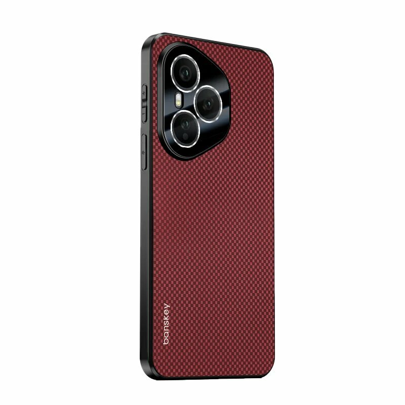 Бордовый чехол для Honor 400 Pro из кевлара