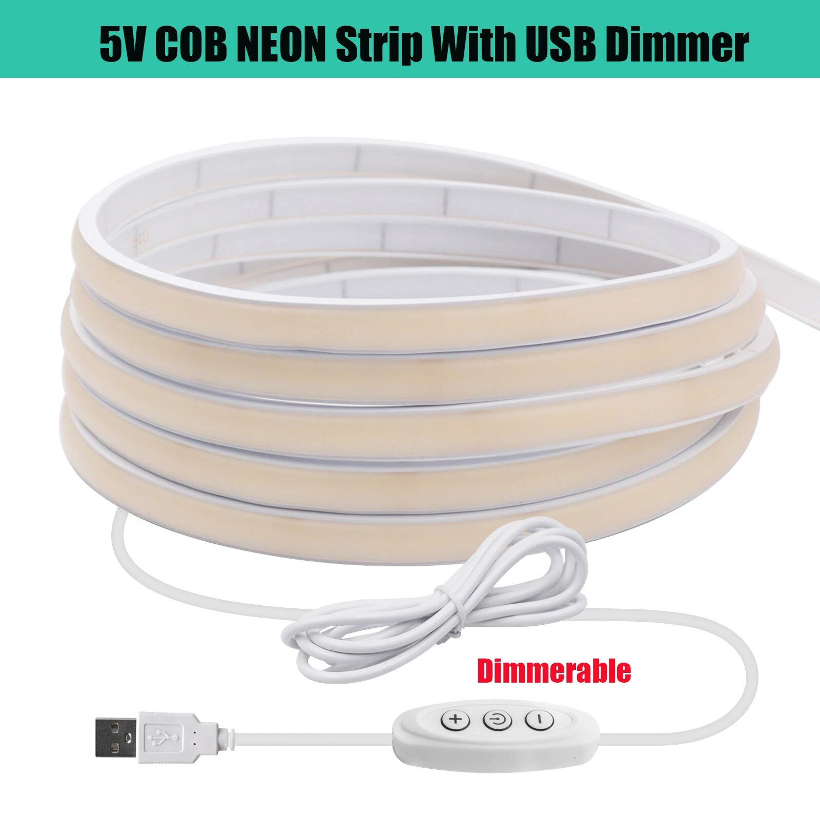 Неоновая лента 5В, 0.5м, USB Dimmerable, 4000K