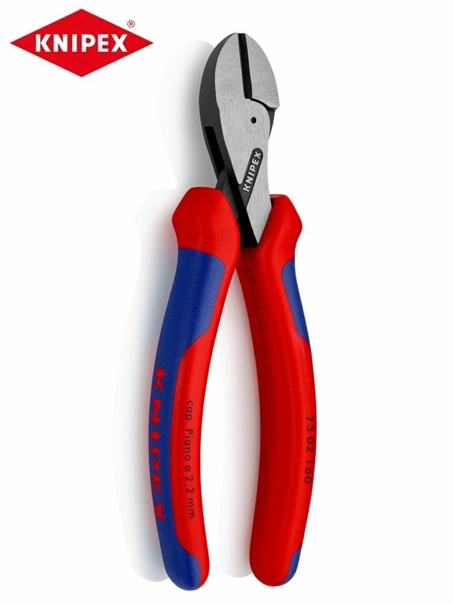 Компактные бокорезы KNIPEX 73 02 160 X-Cut. Высокая передача усилия Высокая стабильность Портативный