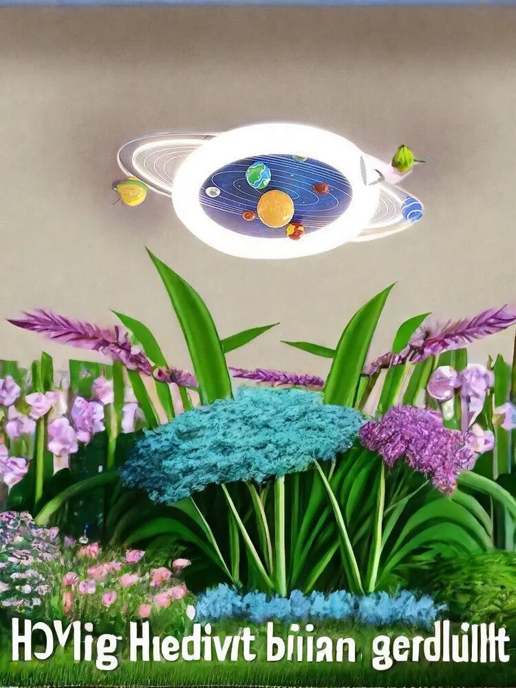 Люстра LED 200 Вт космическая планета 63 см цвет вселенной, LED, 1 шт