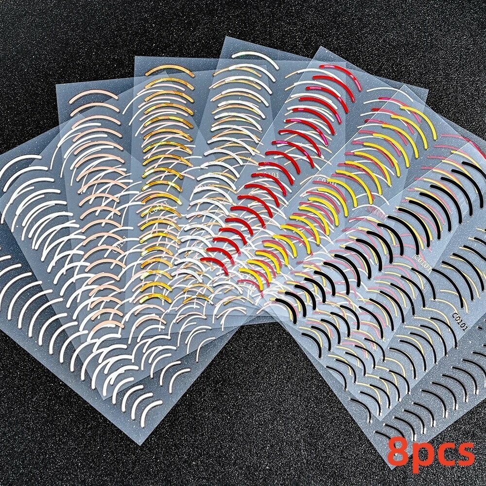 Наклейки для ногтей 8 шт. HotPress 3D NLS201-C0101-S1