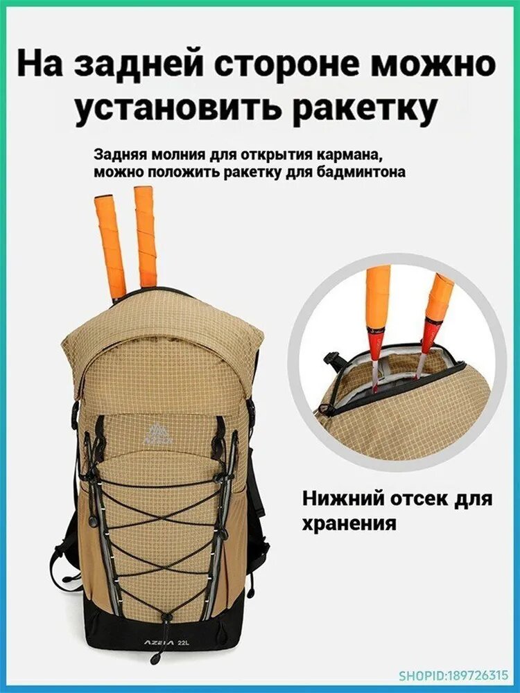 Рюкзак Naturehike Azela 22L с отделением для бутылки и телефона для города — фото 1