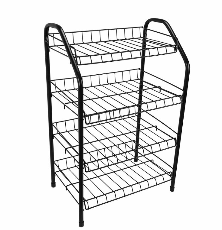 Этажерка для обуви металлическая Nika ЭТ2, 46х28х70 см 4 полки черная