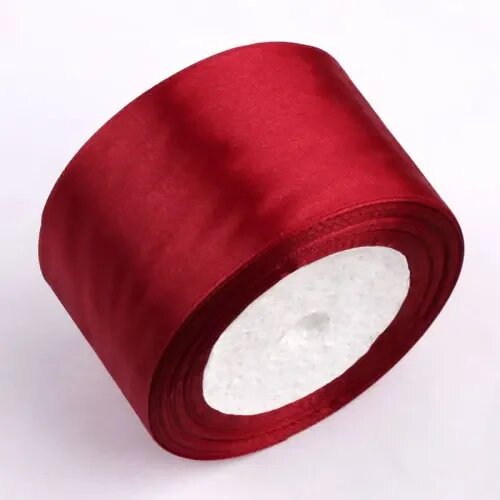 Атласная лента красная wine red 6 мм, 25 ярдов