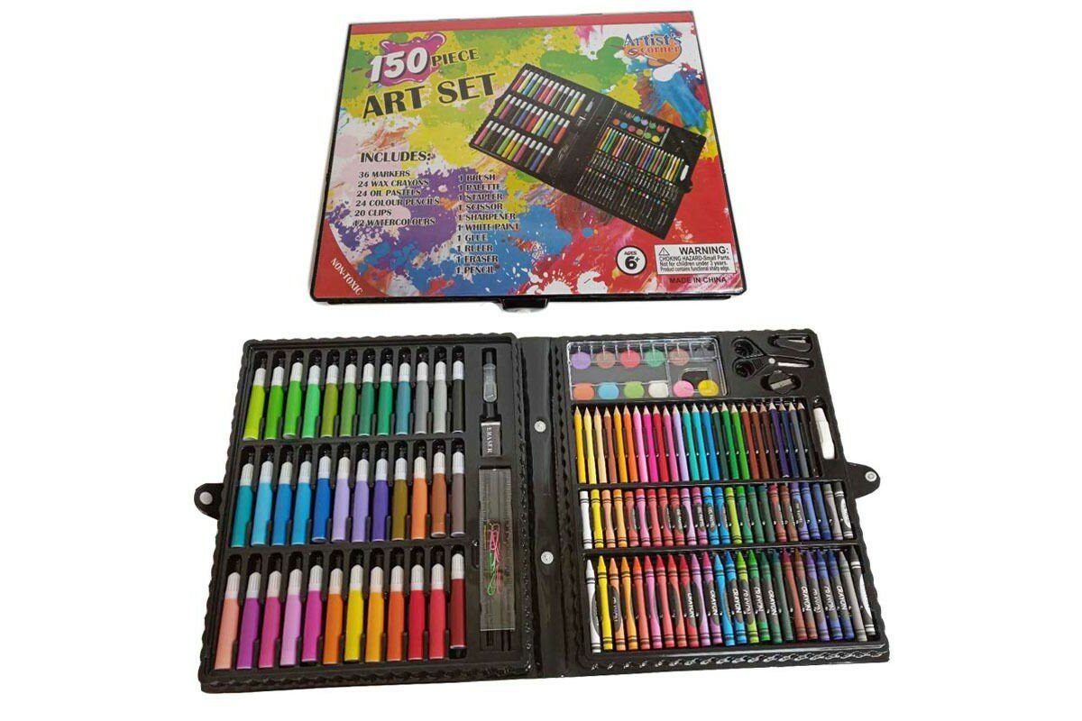 Набор для рисования "150 предметов", в чемоданчике, краски, карандаши и кисточки