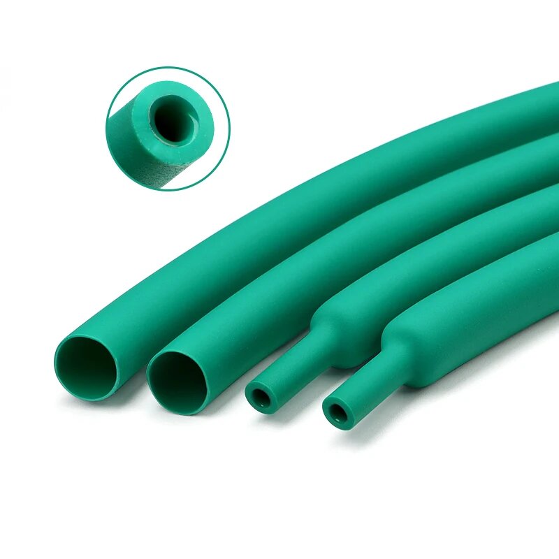 Термоусадочная трубка 3:1 PE черный 1м Зеленый, Green, 9.5mm